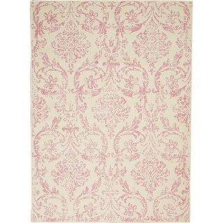 HomeRoots 4' X 6' Cream Damask Power Loom Area Rug - 4' x 6' - Bed Bath ...