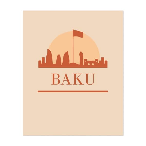 Baku Azerbaijan Maps Churches Temples City Cityscape Art Print/Poster ...