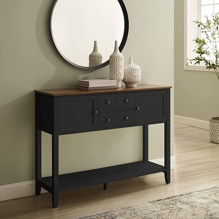 CTEX Sideboard Console Table with Storage Cabinets, Drawers and Bottom ...