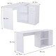 Workstation 180 Degrees Rotating Corner Computer Desk L Shaped Table ...