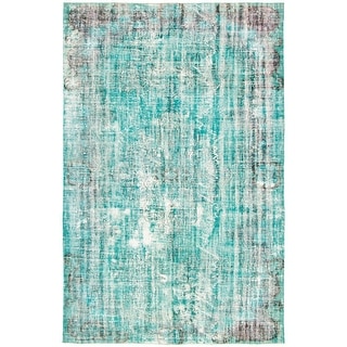 ECARPETGALLERY Hand-knotted Color Transition Turquoise Wool Rug - 6'2 x ...