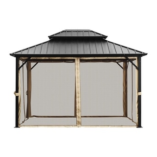 Zenova 10 X 10 Ft Replacement Zippered Gazebo Netting - Bed Bath ...