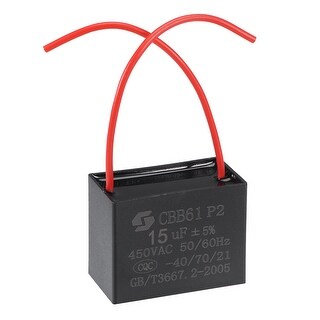 Ceiling Fan Capacitor CBB61 15uF 450V 2 Wires Metallized Film Capacitor ...