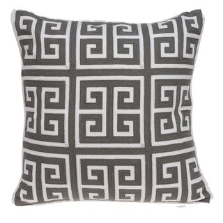 20" x 7" x 20" Cool Transitional Gray and White Pillow Cover With Poly ...