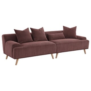 Elizabeth Corduroy Upholstered Extra Long Sofa Wine Red - Bed Bath ...