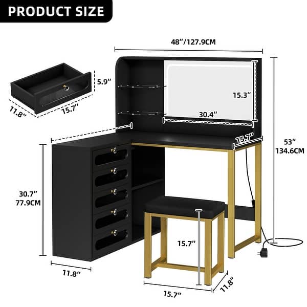 makeup vanity dimensions