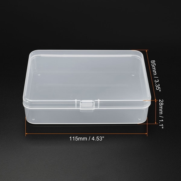 4pcs Clear Storage Container w Hinged Lid Plastic Rectangular Box - Bed ...