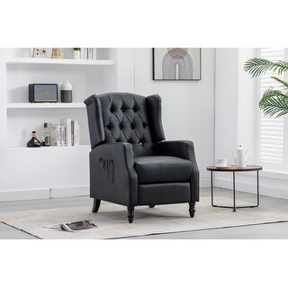 Wingback Chairs Lean Back Velvet Accent Chair Tufted Cushions Arm Sofa ...