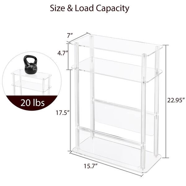 Acrylic Narrow End Table for Small Spaces, Slim Side Table with ...