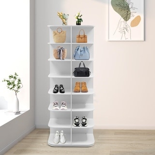 Rotating Shoe Rack Tower Square Shoe Storage Organizer - Bed Bath ...