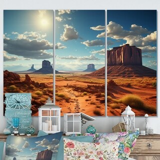 Designart "USA Monument Valley Magic" Landscapes Wall Art Print Set ...