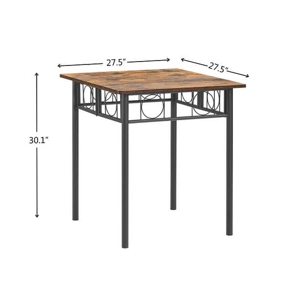 Kitchen Dining Table with Iron Frame and Square Wooden Tabletop - Bed ...