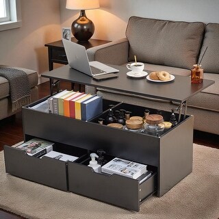 41.3" Lift-Top Coffee Table with Hidden Storage Compartment and 2 ...