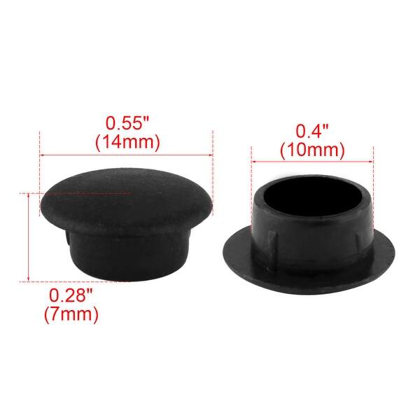 24 Pieces Plastic 10mm Diameter Flush Type Hole Plug Caps Cover Black ...