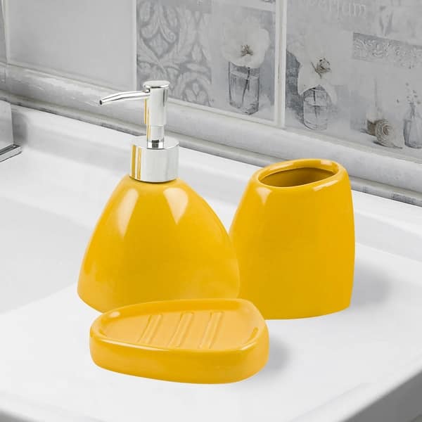 yellow bathroom bin