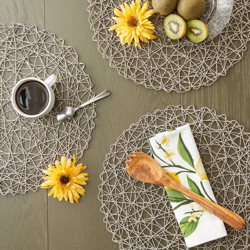 Design Imports Woven Paper Kitchen Placemat Set (Set of 6) - On Sale ...