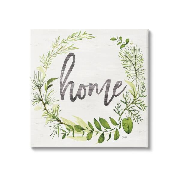 Stupell Home Cursive Plant Vignette With Wood Grain, 17 x 17, Proudly ...