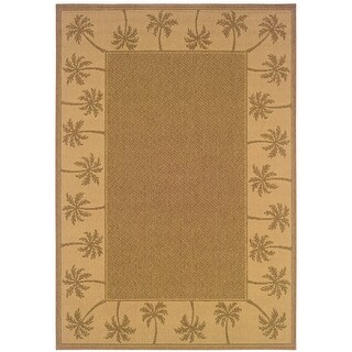 Istres Tan Beige Border Outdoor Casual Area Rug - Bed Bath & Beyond ...