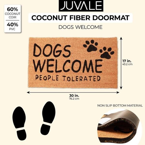 Dogs Welcome People Tolerated Door Mat, 17"x30" Indoor Outdoor Coir ...