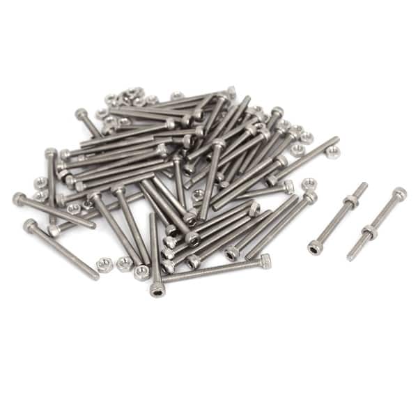 M3x35mm Stainless Steel Hex Socket Head Knurled Cap Screws Bolts Nut ...
