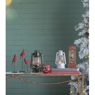 4.7x4.7x8.3"H Christmas Plastic/Resin White Lantern With Snowman & Tree ...