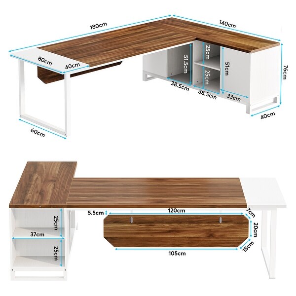 70.8undefinedundefined Executive Desk with 55undefined File Cabinet Large L Shaped Office Computer Desk with Storage Shelves and Cabinet On Sale Bed Bath Beyond 36961040
