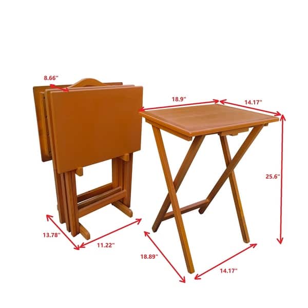 4-Pc Wooden Folding Snack Table - Bed Bath & Beyond - 36484669