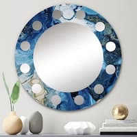 Designart "Blue Grey Ethereal Elixir II" Abstract Modern Wall Mirror ...