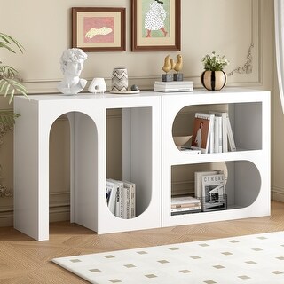 Rectangular Buffet Entryway Table with Modular Design for Entrance and ...