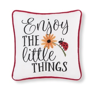 10" x 10" Little Things Ladybug Embroidered Throw Pillow - Bed Bath ...