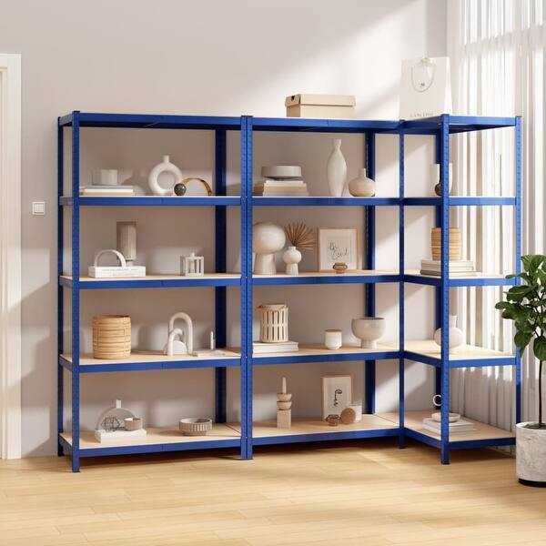 vidaXL Shelf Storage Office Bookshelf Shelving Unit Steel and ...