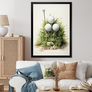Designart "Minimalism Golf Tees VIII" Golf Framed Canvas Art Print ...