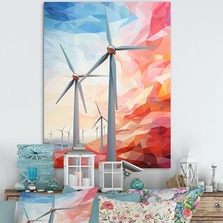 Designart "Minimalism Wind Turbines I" Wind Turbines Wall Art - Bed ...