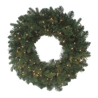 Kurt Adler 24-Inch Battery-Operated LED Noble Fir Wreath With Warm ...