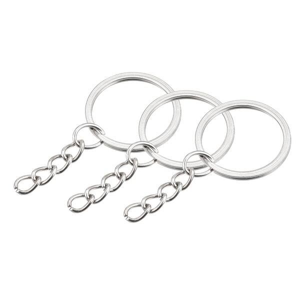 Split Keychain Rings, Flat Key Holder with Chain for Keys Organization ...