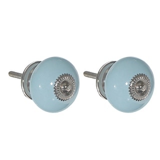 Decorative Smooth Ceramic Knob Set Of 2 Sky Blue - Set of 2 - Bed Bath & Beyond - 42182720