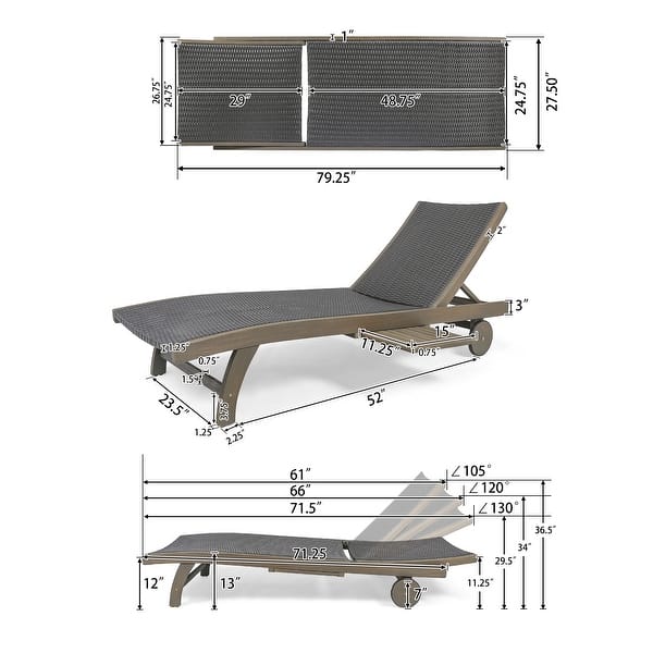 Banzai Outdoor Wicker and Wood Chaise Lounge (Set of 4) by Christopher ...