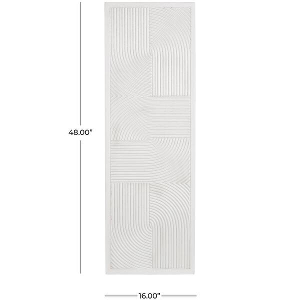 CosmoLiving by Cosmopolitan White Wooden Handmade Carved Panel ...