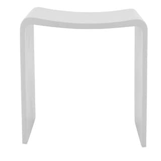 DAX Solid Surface Acrylic Shower Stool, Matte White - Bed Bath & Beyond ...