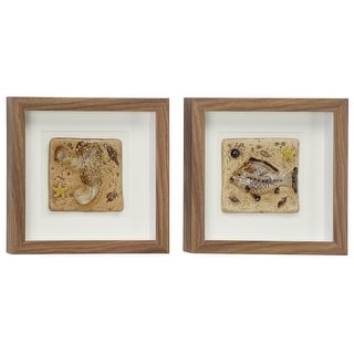 Wooden Sea Life Shadow Box - Set of 2 Brown - Roche River Decor - Bed ...
