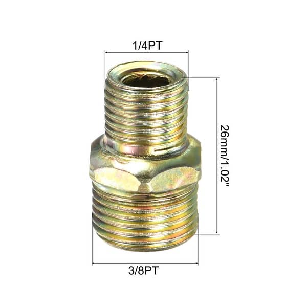 Pipe Fitting 3/8PT to 1/4PT Male Hex Extension Reducing Connector ...