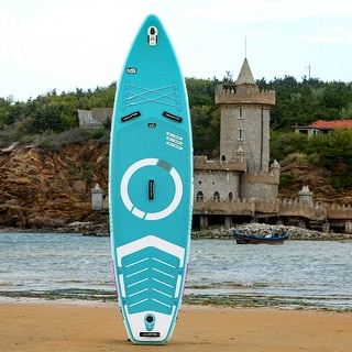 Horizon 11 ft. L x 34 in. Blue Inflatable Stand Up Wide Paddle Board ...