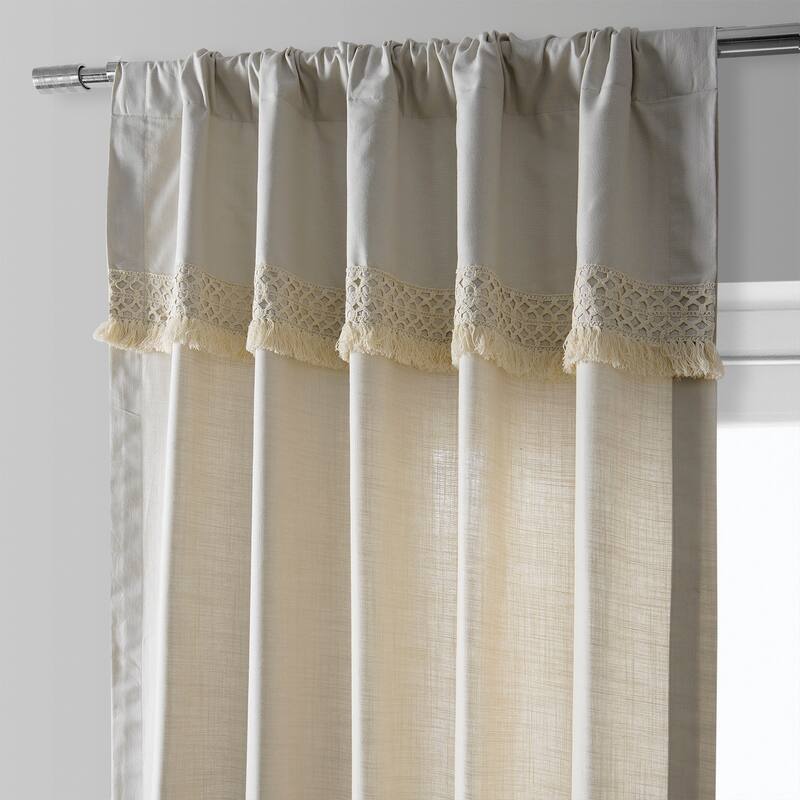 Exclusive Fabrics Bordered Textured Cotton Curtains For Bedroom ...