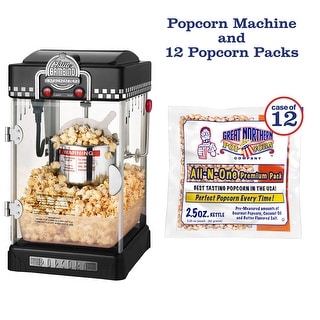 Little Bambino Popcorn Machine with 12 Pack of All-In-One Popcorn ...