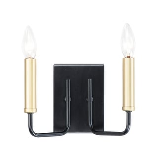 Maxim Sullivan 2 Light 9" Wide Bathroom Vanity Light - Black / Gold ...
