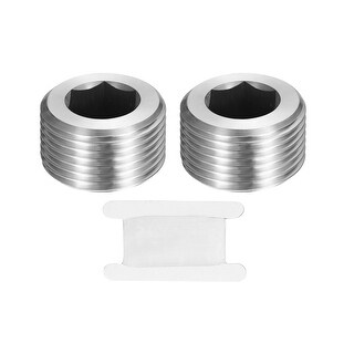 Stainless Steel Pipe Plug BSP Male Hex Internal Socket - Silver - Bed ...