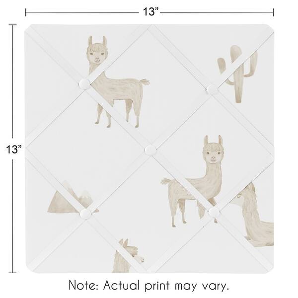 Boho Llama 13-inch Fabric Memory Photo Bulletin Board - Neutral Beige ...