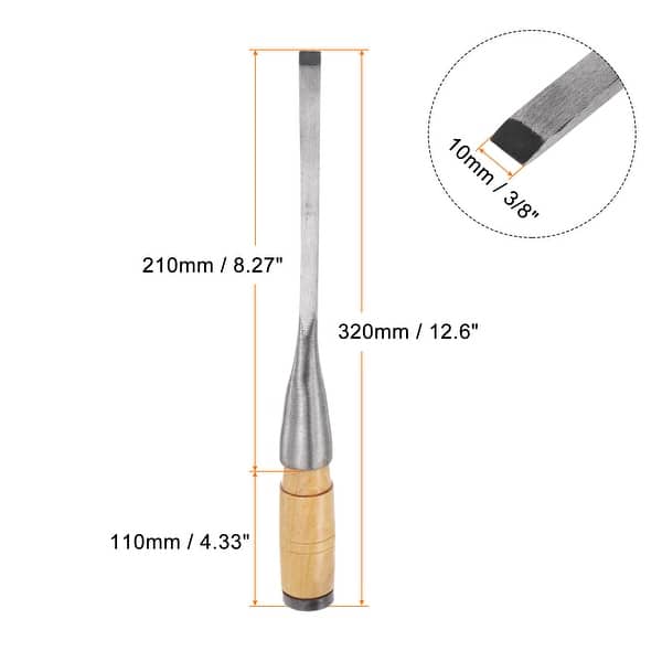 Straight Wood Chisel 3/8" Beveled Edge Blade Woodworking Hand Tools ...