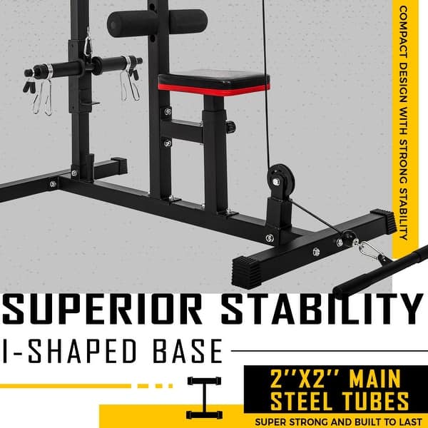 LAT Pulldown Machine Low Row Cable Pull Down Fitness Station Home Gym ...