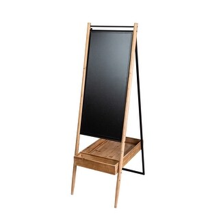 HomeView Design 65" H Natural Brown Wood/MDF/Metal Folding Chalk Board ...